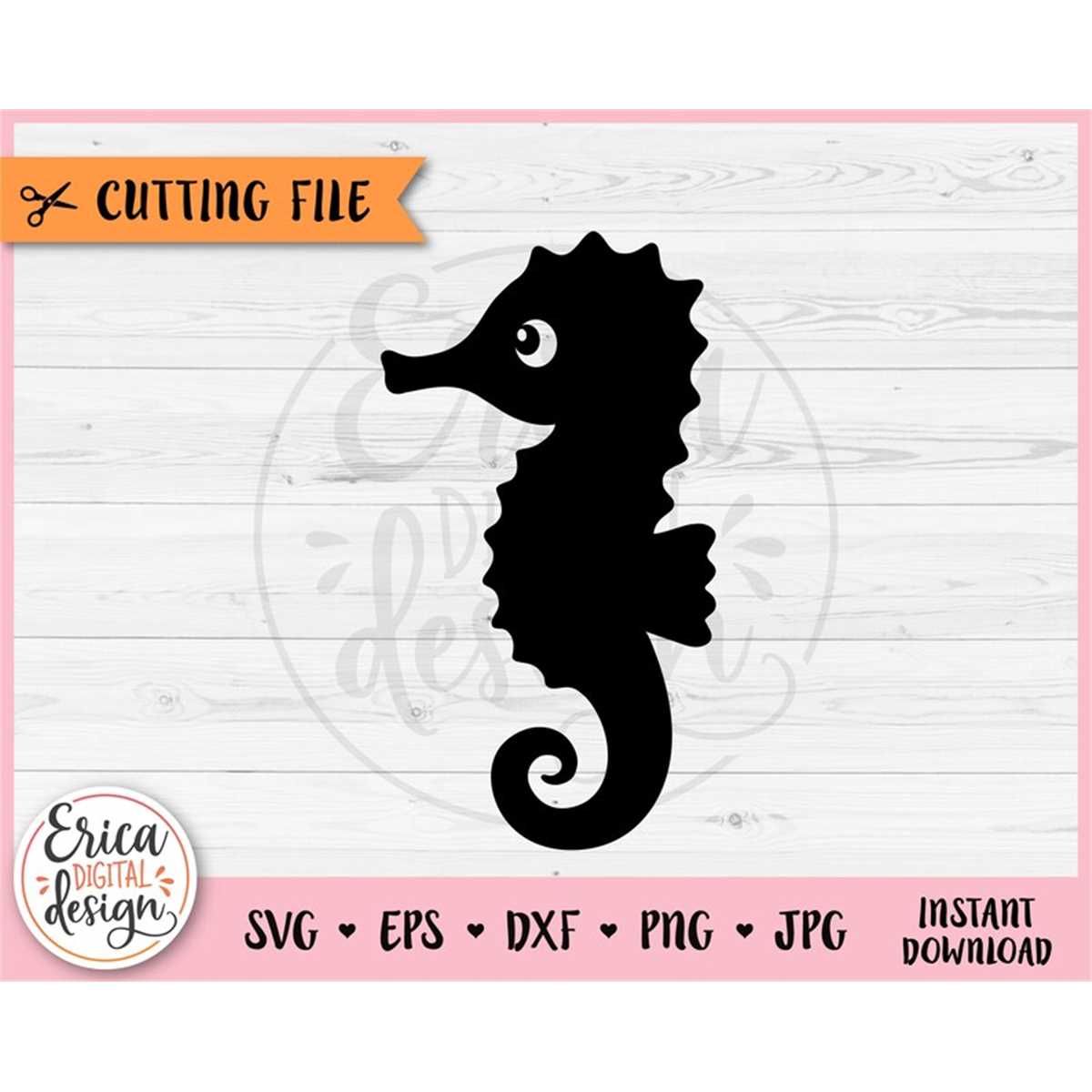 Cute Seahorse SVG cut file for Cricut Silhouette Sea Animal | Inspire ...