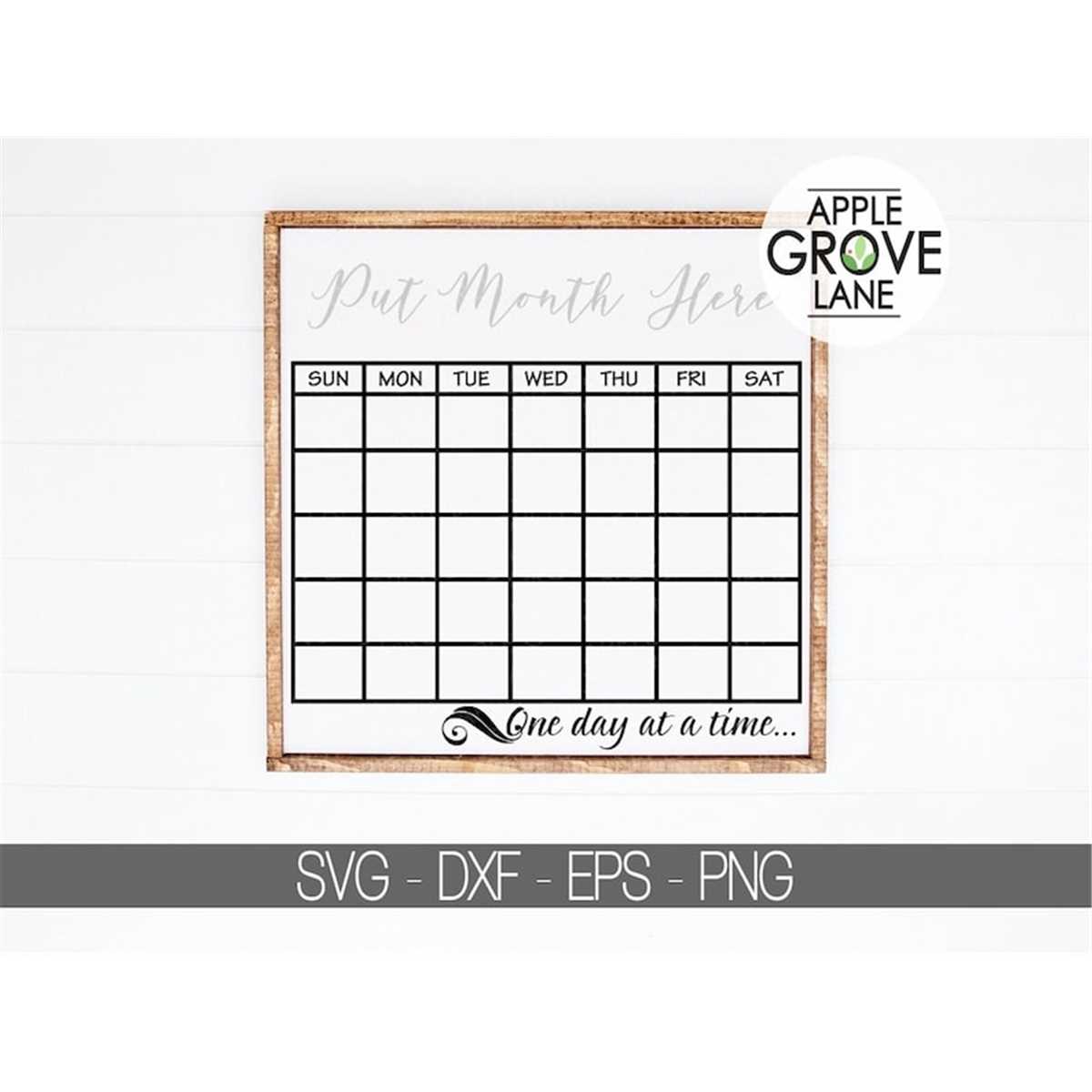 Monthly Calendar Svg - Calendar Outline Svg - One day at a t | Inspire ...