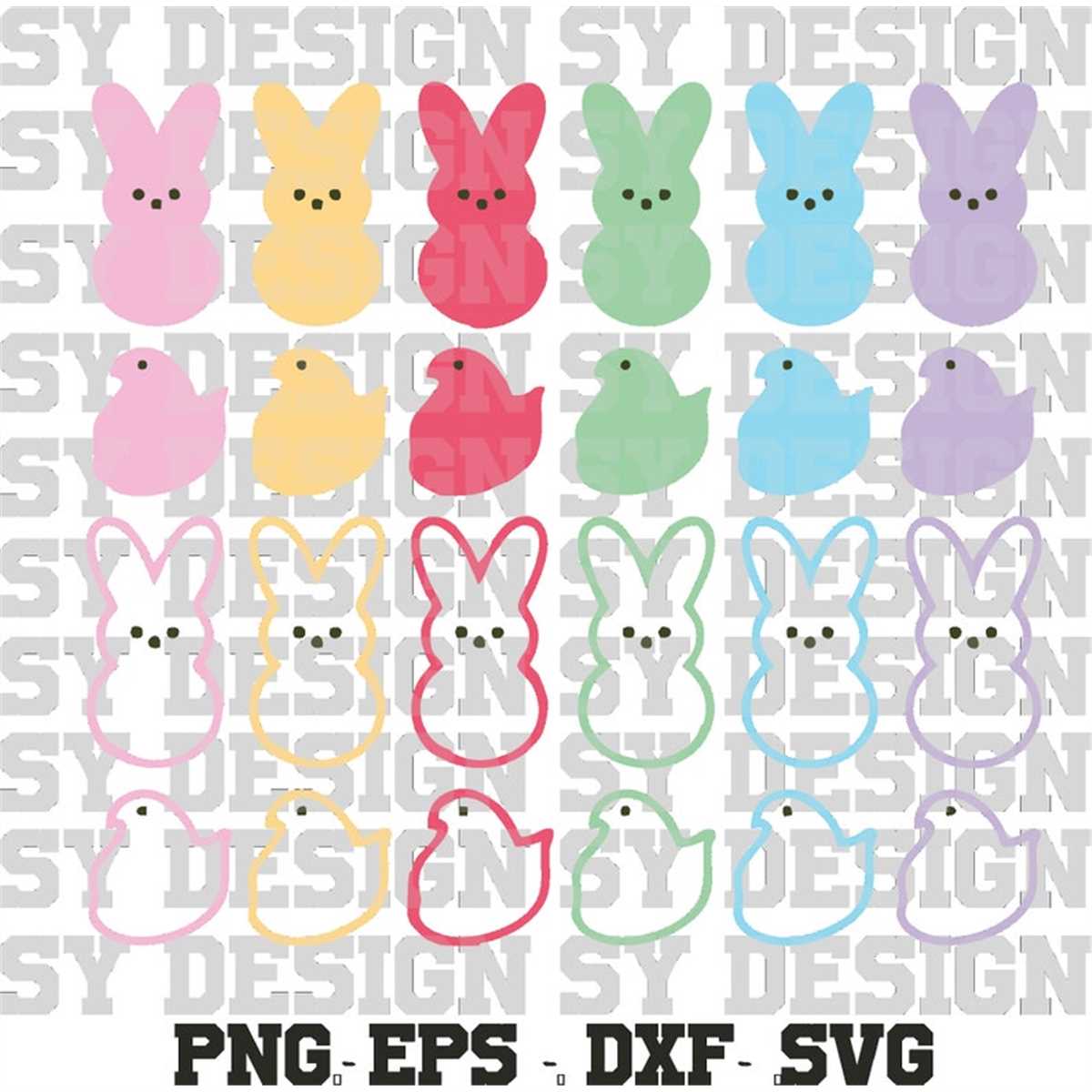 Easter Peeps SVG, Digital Download, Svg, Jpeg, Png, Dxf, Eps - Inspire ...