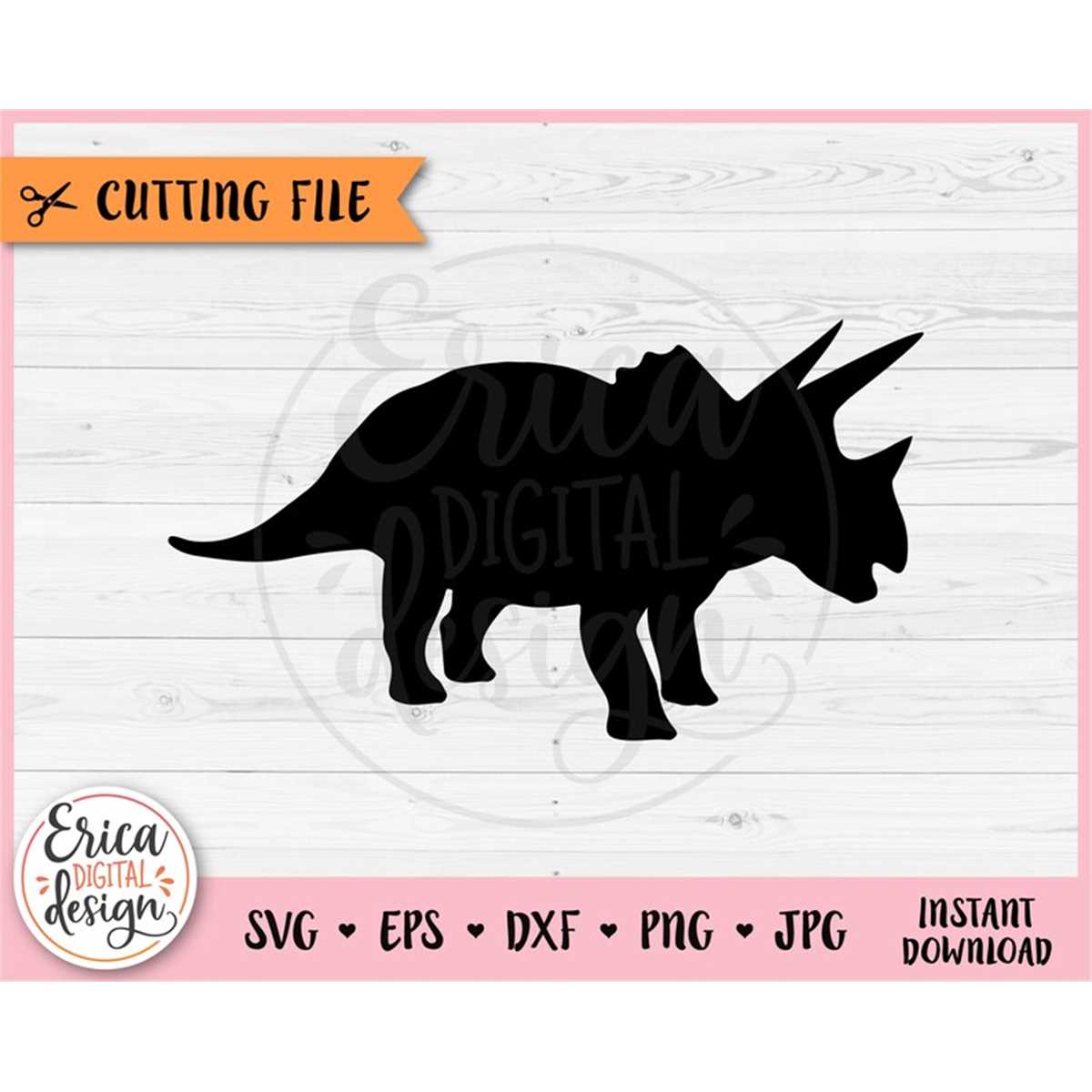 Dinosaur SVG cut file for Cricut Silhouette Triceratops Dino | Inspire ...