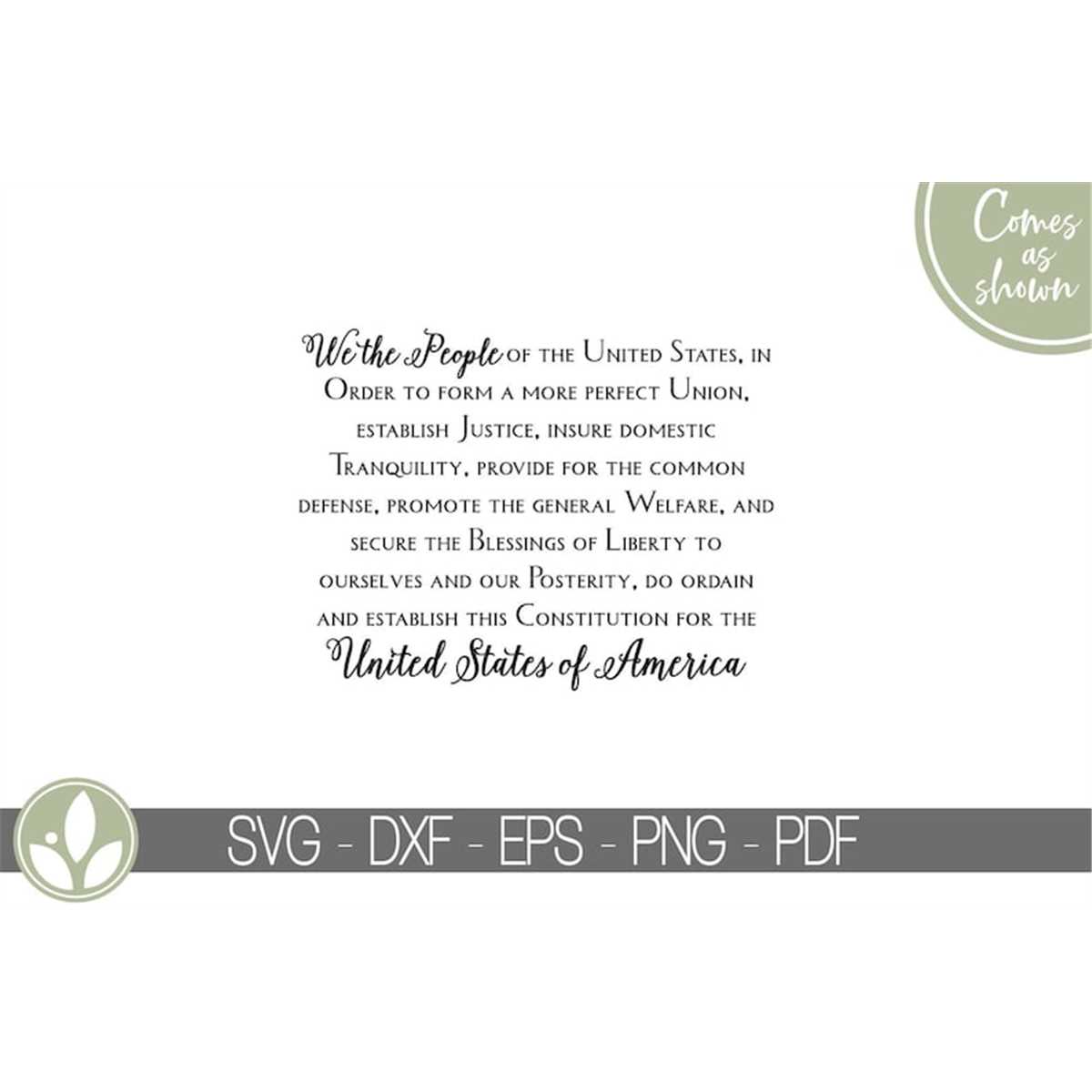 We The People Svg - Constitution Svg - Preamble Svg - United | Inspire ...