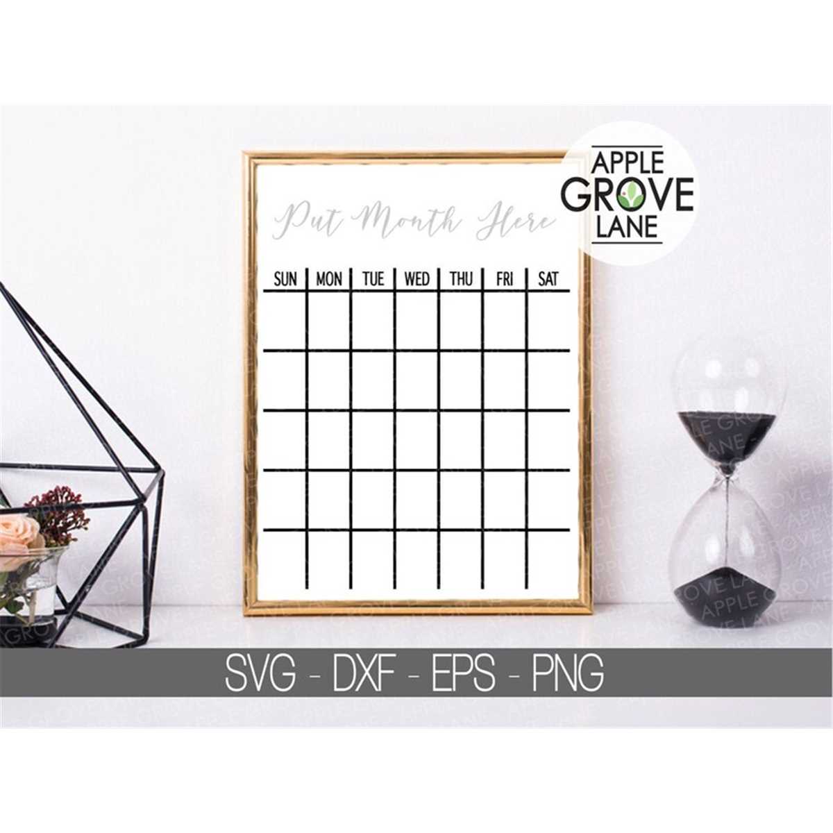 Calendar Outline Svg - Blank Calendar Svg - Monthly Calendar - Inspire ...