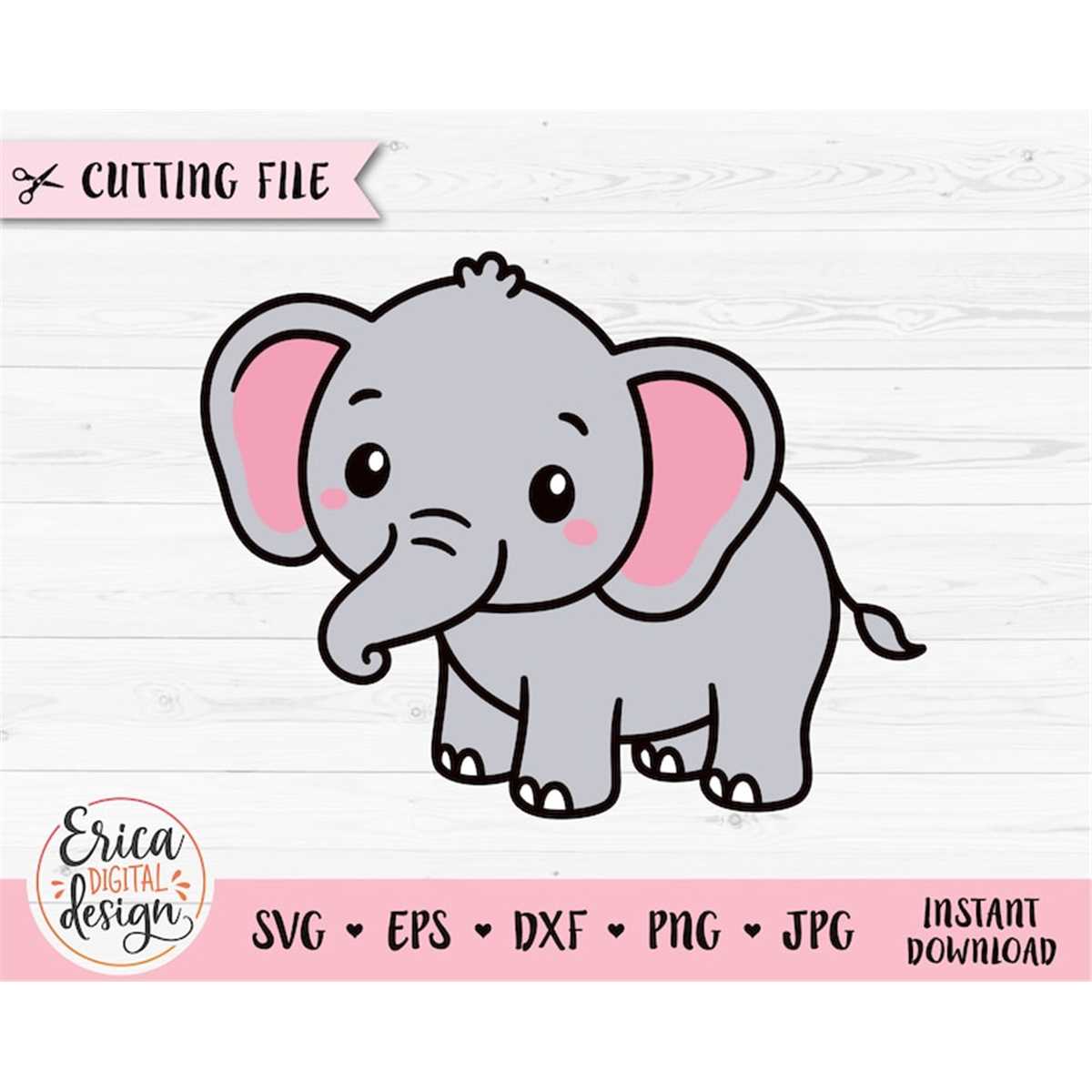 Baby Elephant layered SVG cut file Cricut Silhouette Cute El | Inspire ...