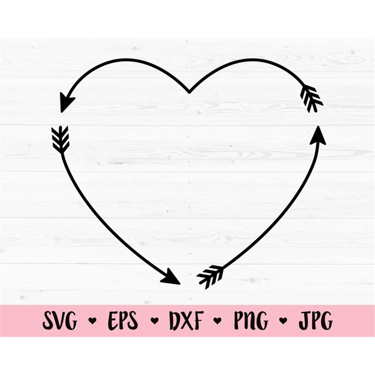 Arrow Heart SVG cut file Heart Arrow Monogram frame cutting | Inspire Uplift