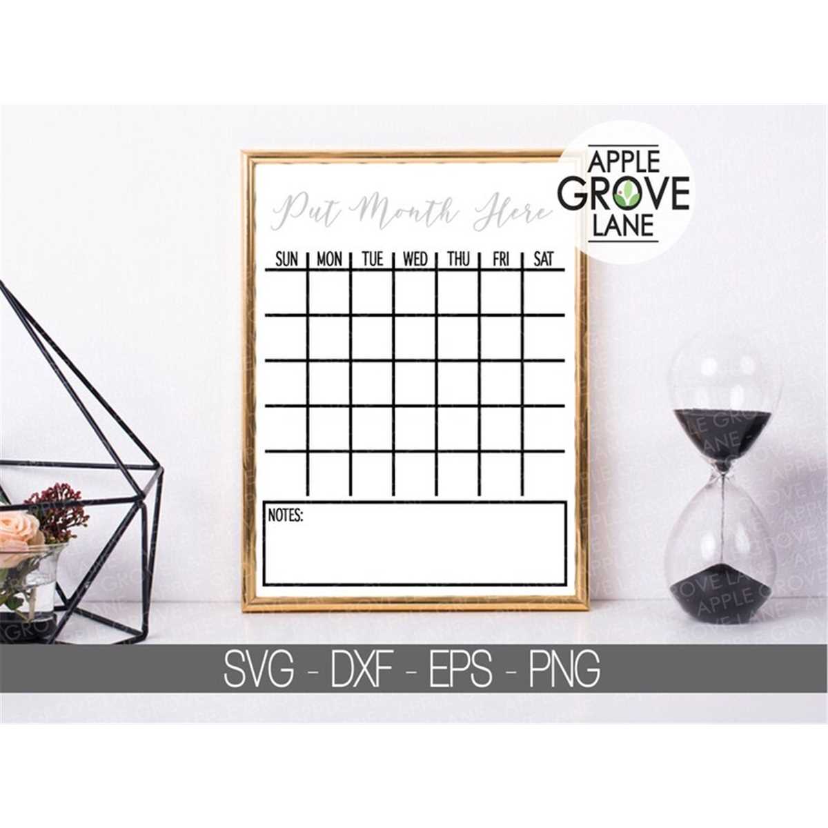 Monthly Calendar Svg - Blank Calendar Svg - Calendar Outline - Inspire ...