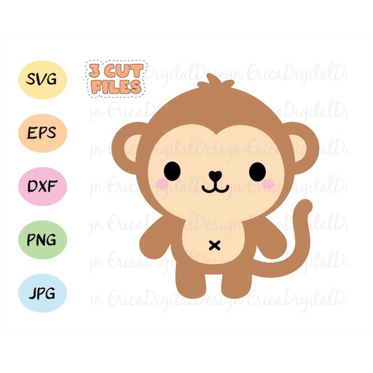 Monkey SVG Baby monkey layered cutting file Cute monkeys cut | Inspire ...