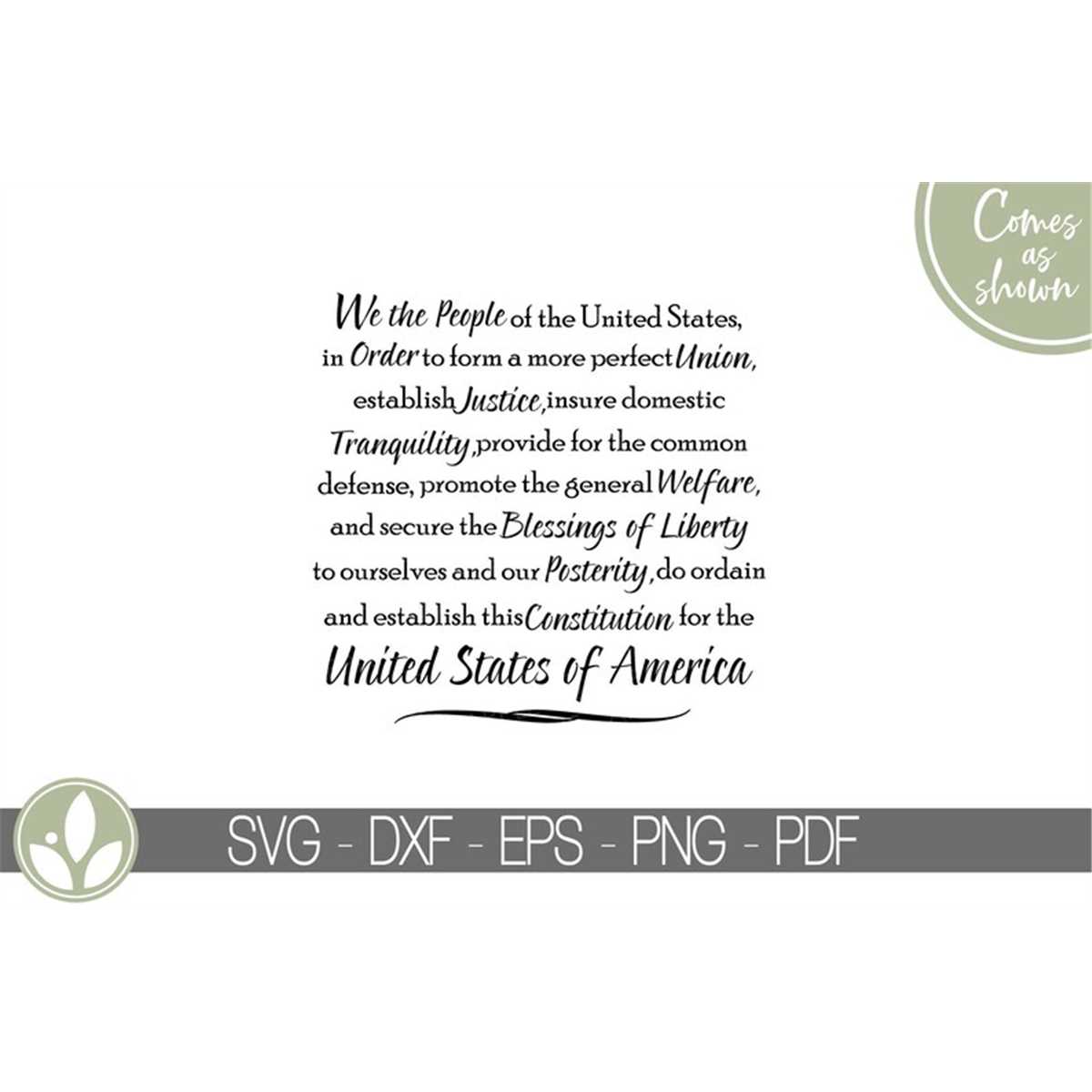 We The People Svg - Constitution Svg - Preamble Svg - US Con | Inspire ...