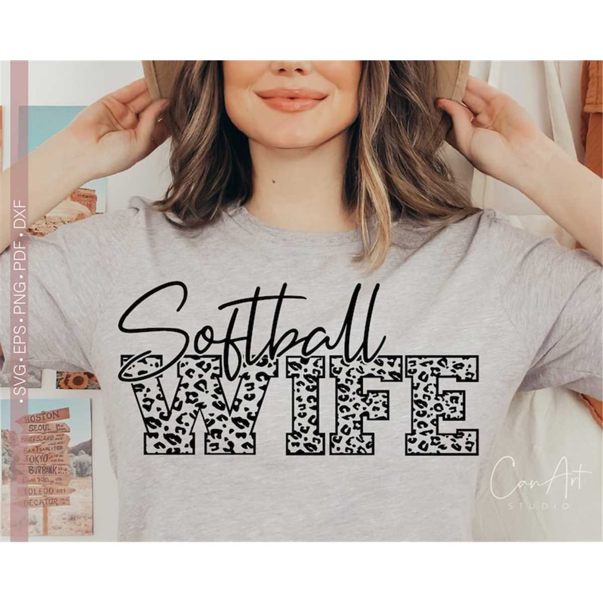Softball Wife Svg Png, Softball Shirt Design Leopard - Cheet | Inspire ...