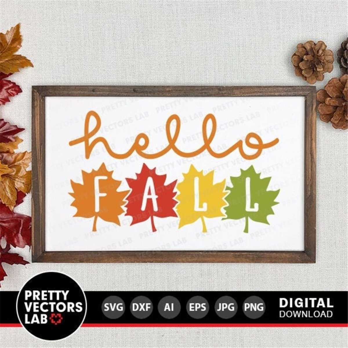 Hello Fall Svg, Autumn Cut Files, Welcome Fall Sign Svg Dxf | Inspire ...