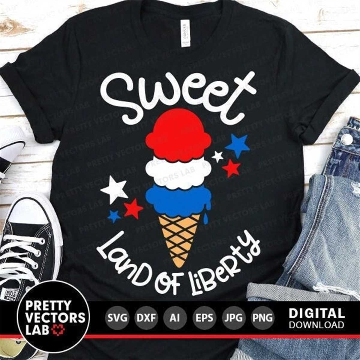 4th of July Svg, Sweet Land of Liberty Svg, Patriotic Ice Cr | Inspire ...