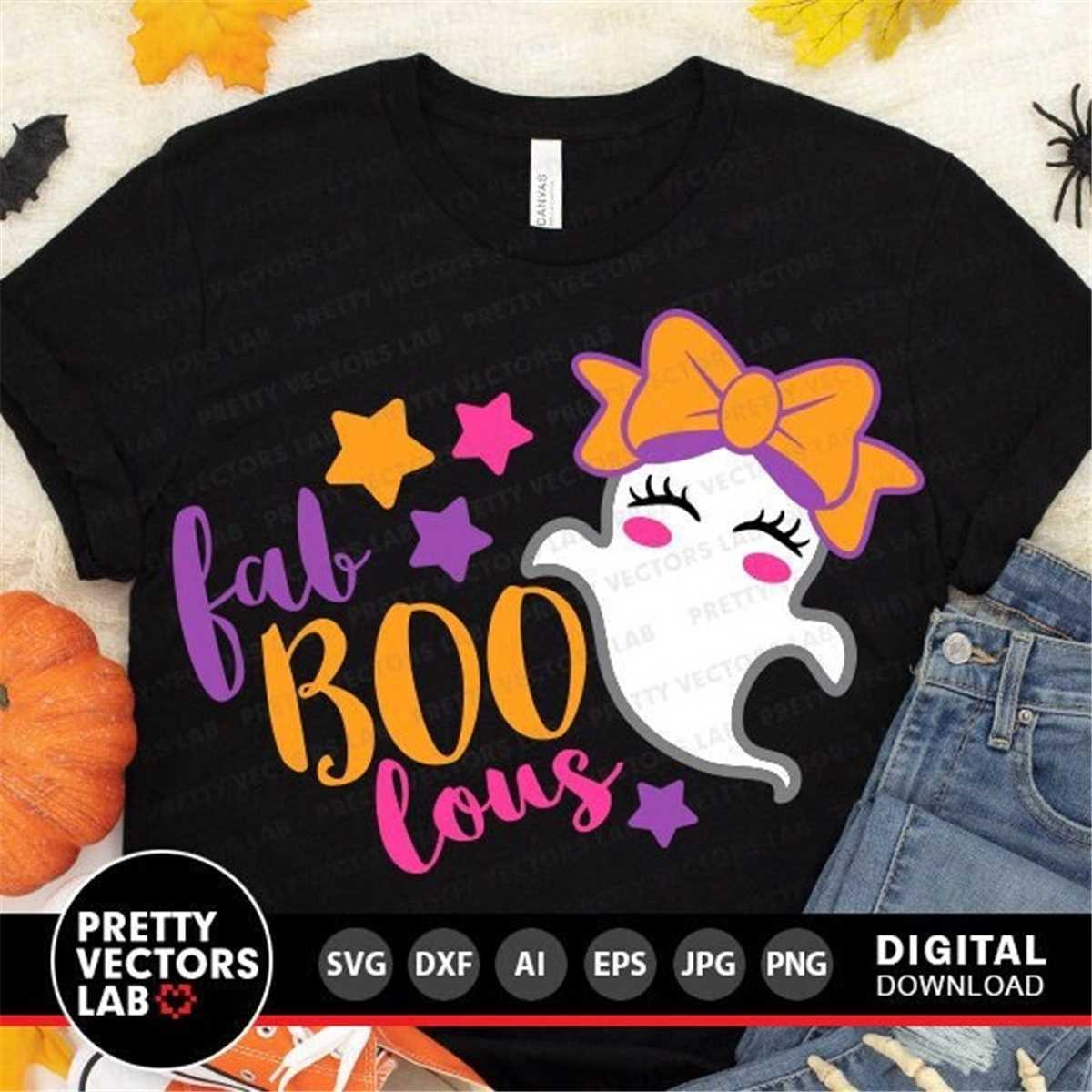 Fab BOO Lous Svg, Halloween Cut Files, Girl Ghost Svg, Dxf, | Inspire ...