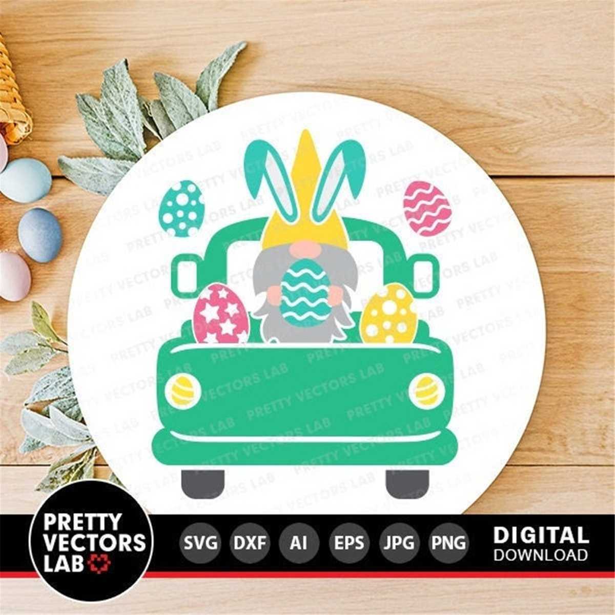 Easter Truck with Gnome Svg, Easter Cut File, Easter Eggs Sv | Inspire ...