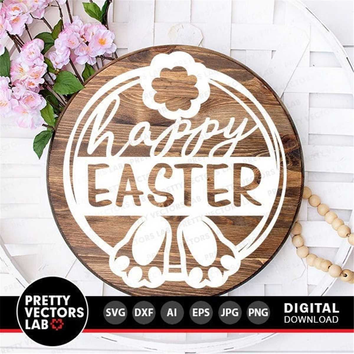 Happy Easter Svg, Easter Cut Files, Door Hanger Svg, Easter | Inspire ...
