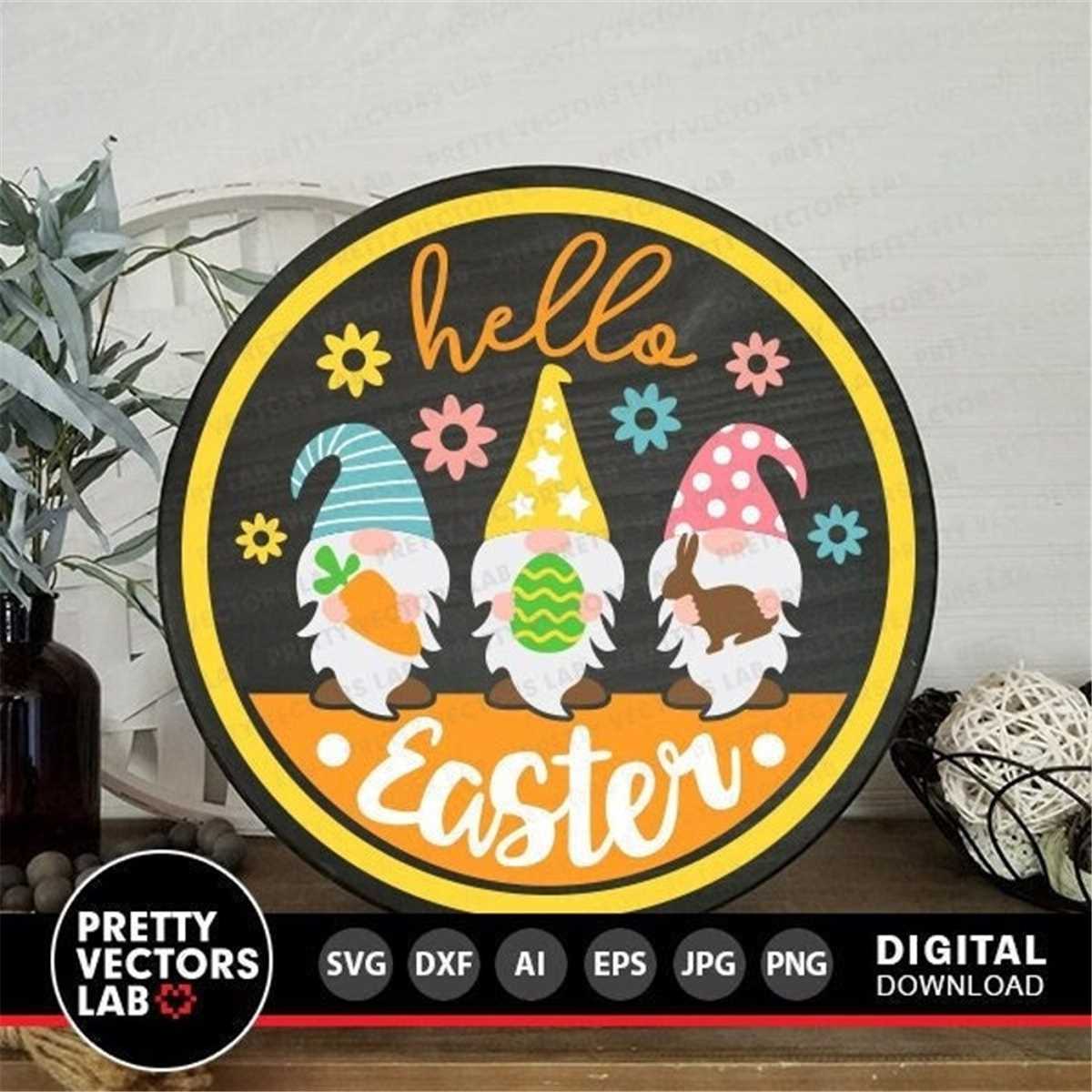 Hello Easter Gnomes Svg, Easter Cut Files, Three Gnomes Svg, | Inspire ...