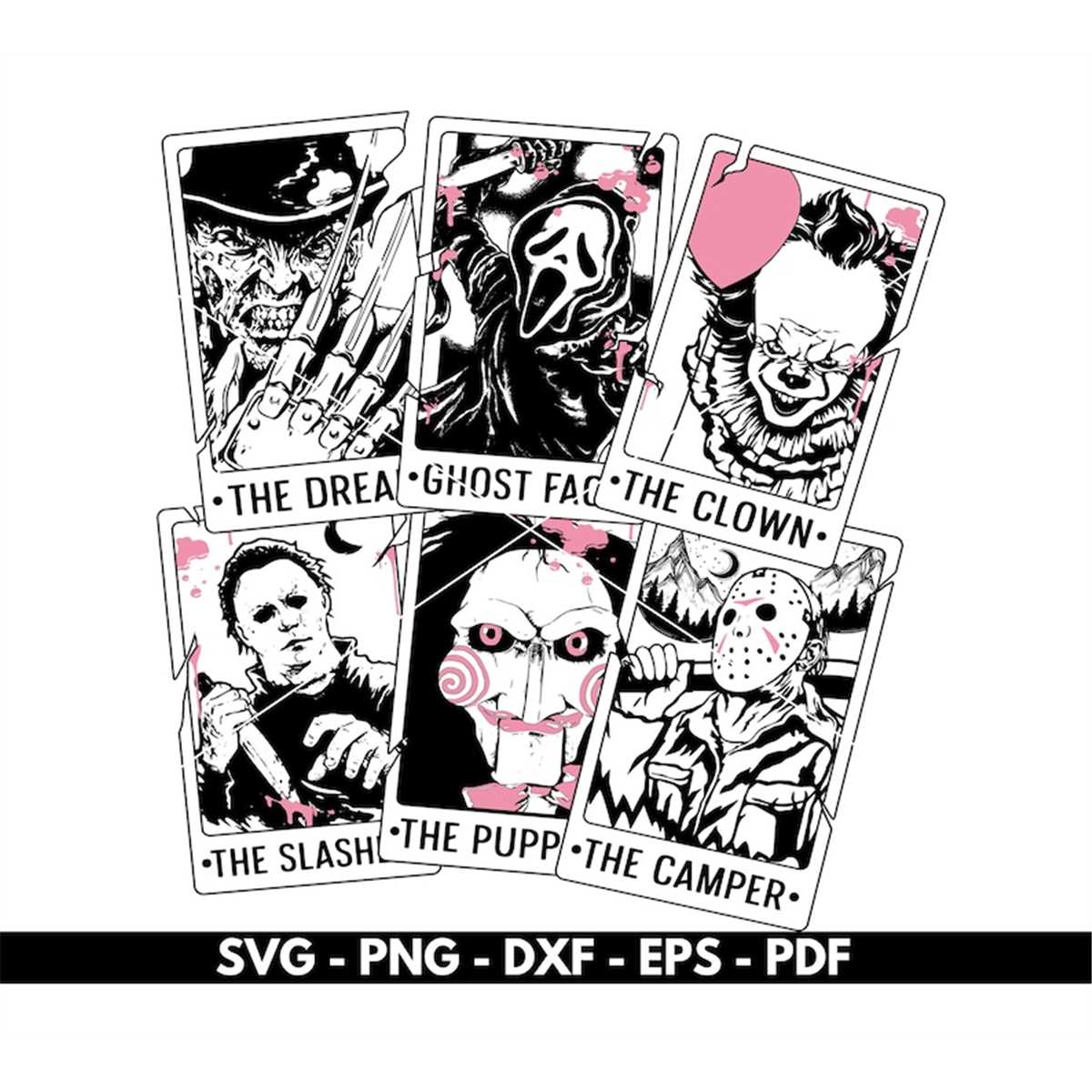 Horror Characters Tarot Card SVG, Horror svg, Horror friends | Inspire ...