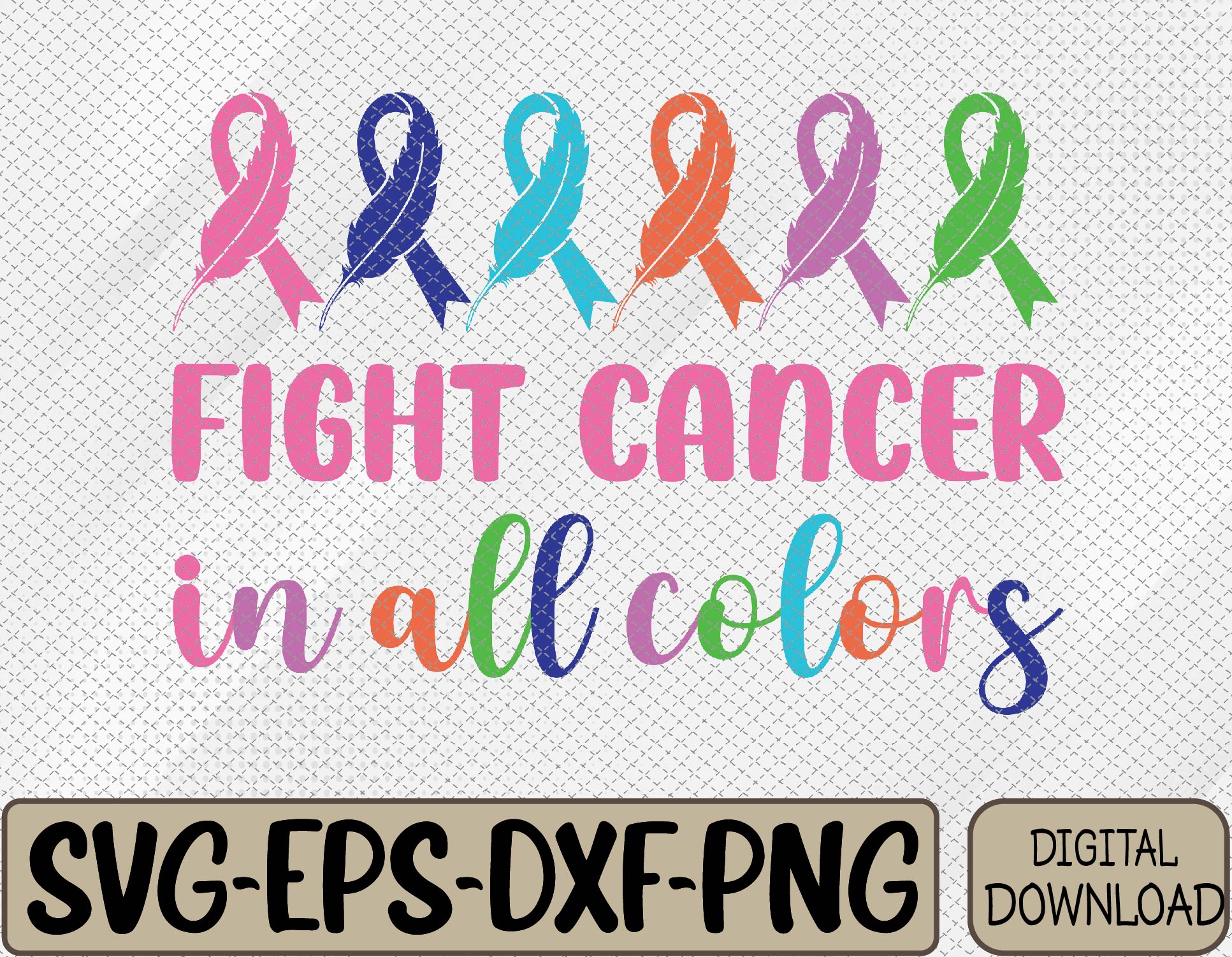 Fight Cancer In All Color Feather Breast Cancer Awareness Sv | Inspire ...