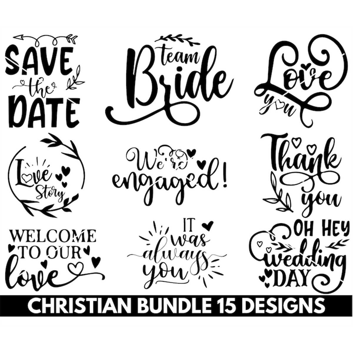 Wedding svg bundle, Wedding svg files, Family svg bundle, We | Inspire ...