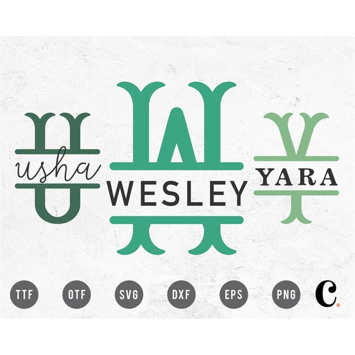 Split Monogram Fishtail SVG Cut File for Cricut, Cameo Silho - Inspire ...