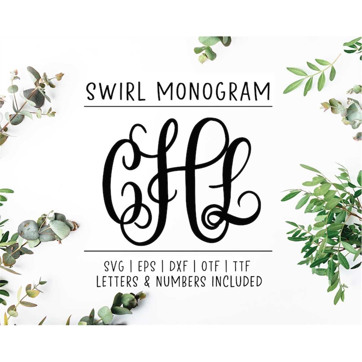 Swirl Monogram SVG Cut File | Swirl Monogram Font | Wedding | Inspire ...