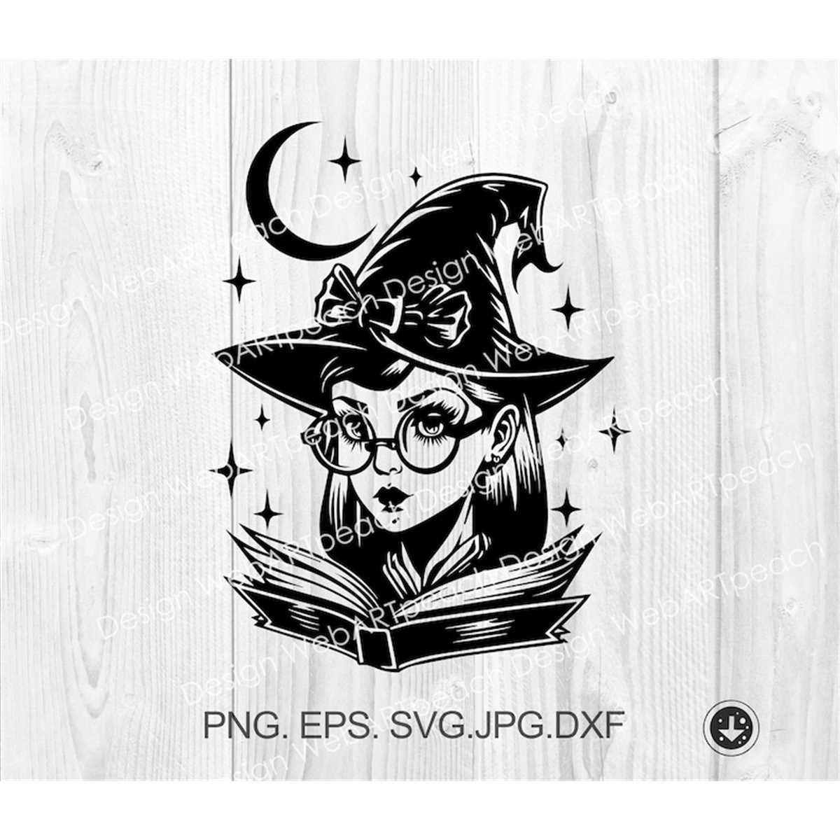 Witch with book svg,Sky witch svg png dxf jpg Witchcraft wit | Inspire ...