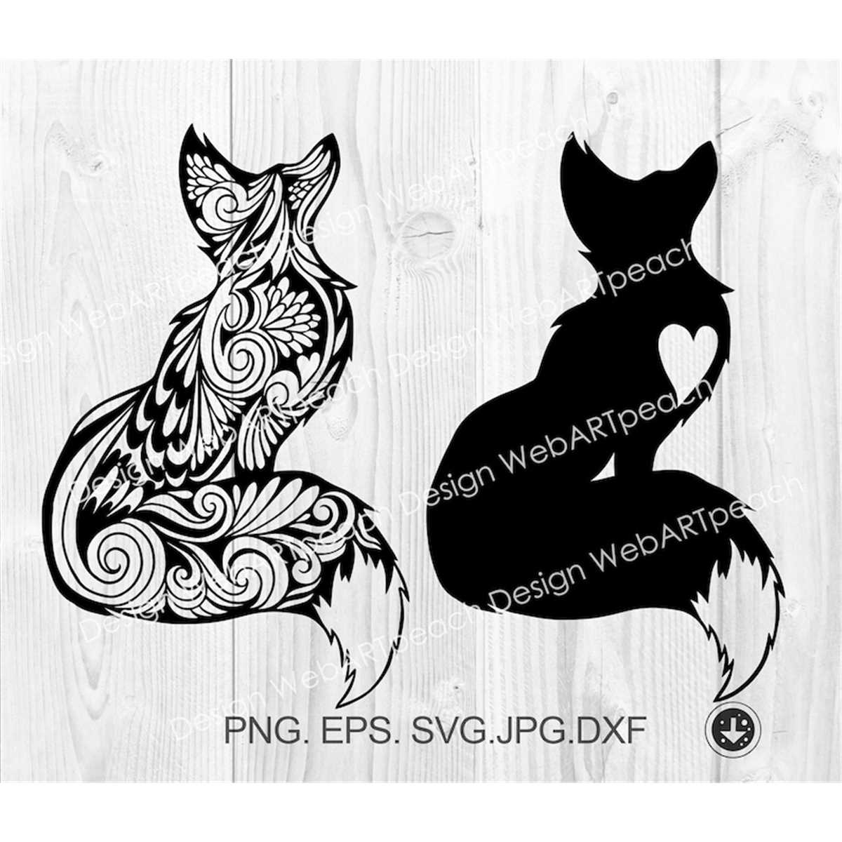 Fox svg png dxf, Fox flower silhouette svg file, fox flower - Inspire ...