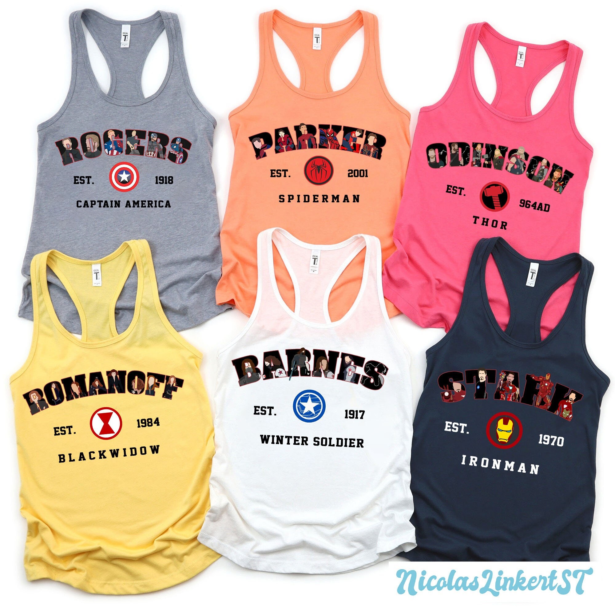 Avengers Team Tanks, Marvel Superhero Tanks, Black Widow Tan | Inspire ...