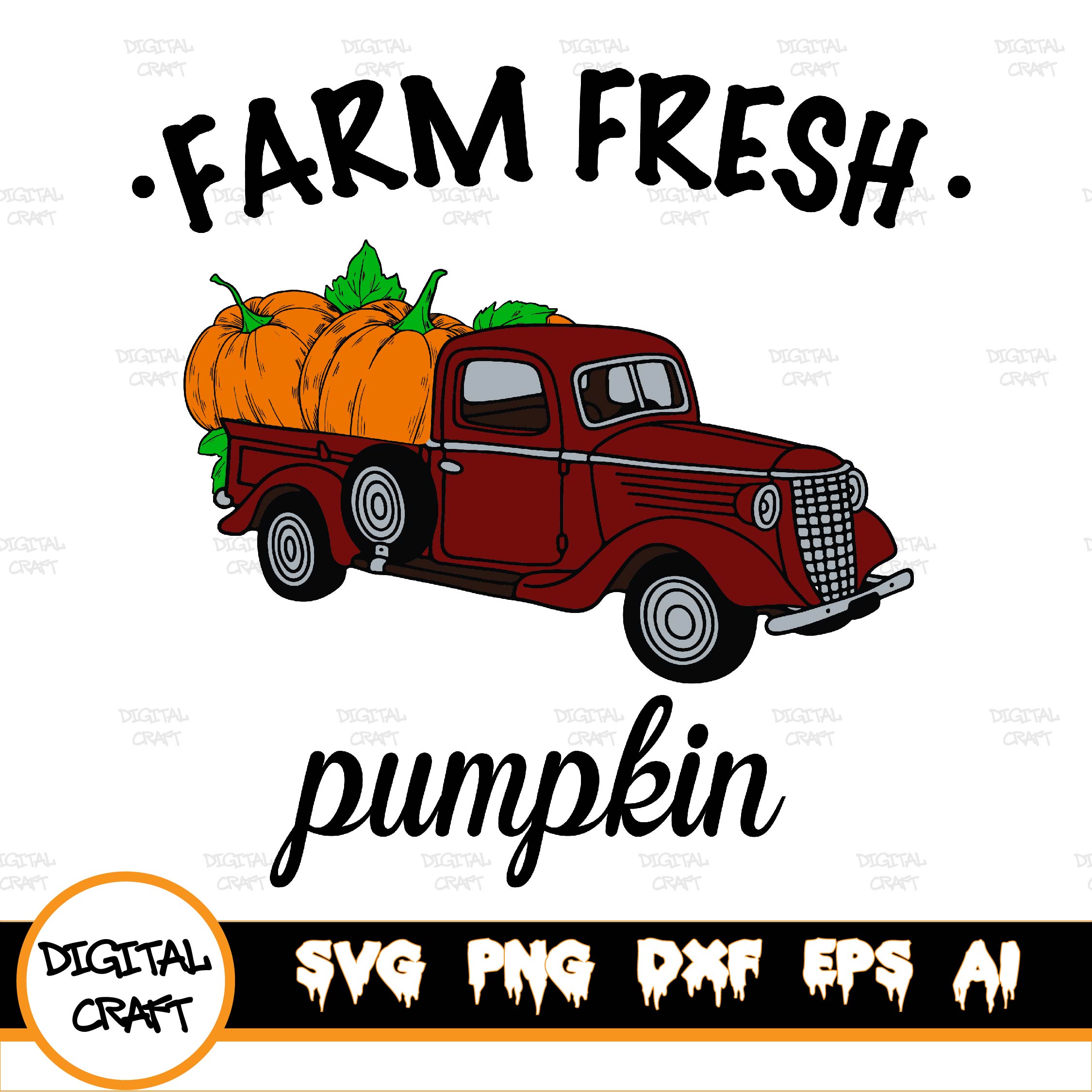 Halloween Pumpkin Truck Vector, Pumpkin Smasher SVG, Monster | Inspire ...