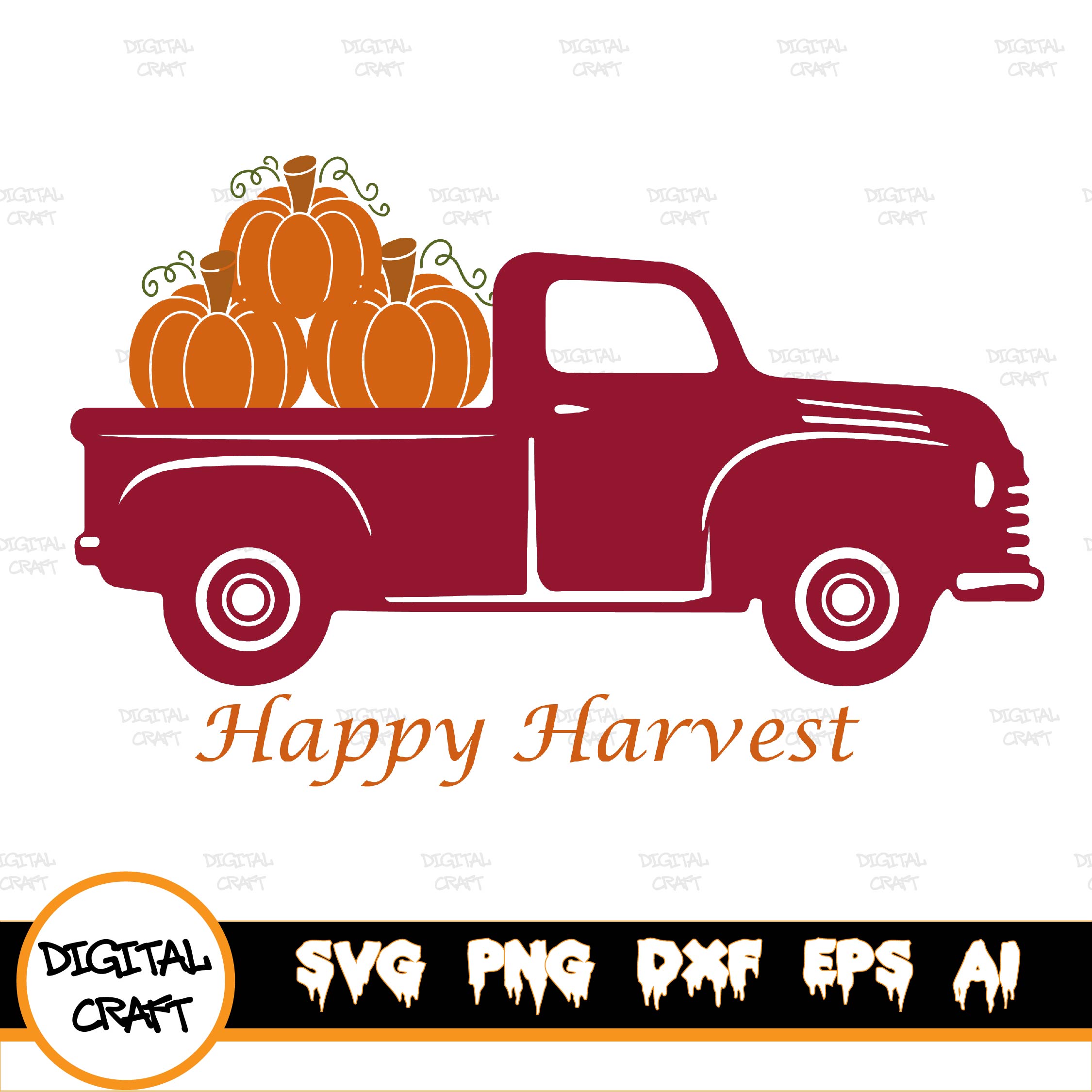 Pumpkin Harvest Truck, Pumpkin Truck- Instant digital downlo | Inspire ...