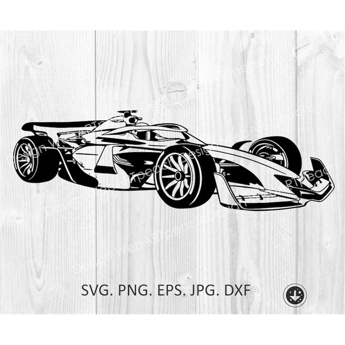 Racing Car Formula 1 Racing Car SVG, Cut File, Dxf, Eps, Png | Inspire ...