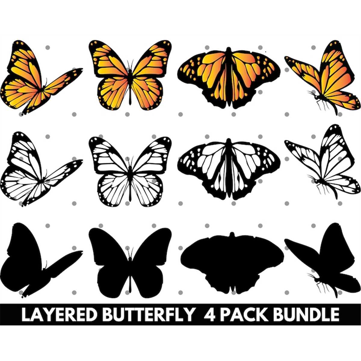 Layered Butterfly SVG Bundle, Butterfly SVG, Butterfly Silho | Inspire ...