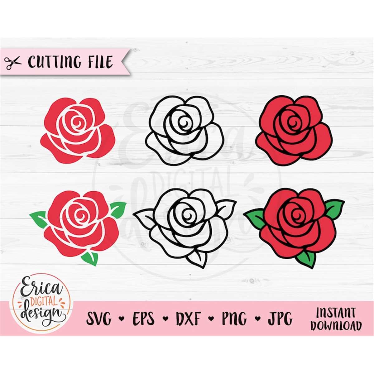 Roses SVG Bundle Basic Rose cut file Beautiful Flower Floral | Inspire ...