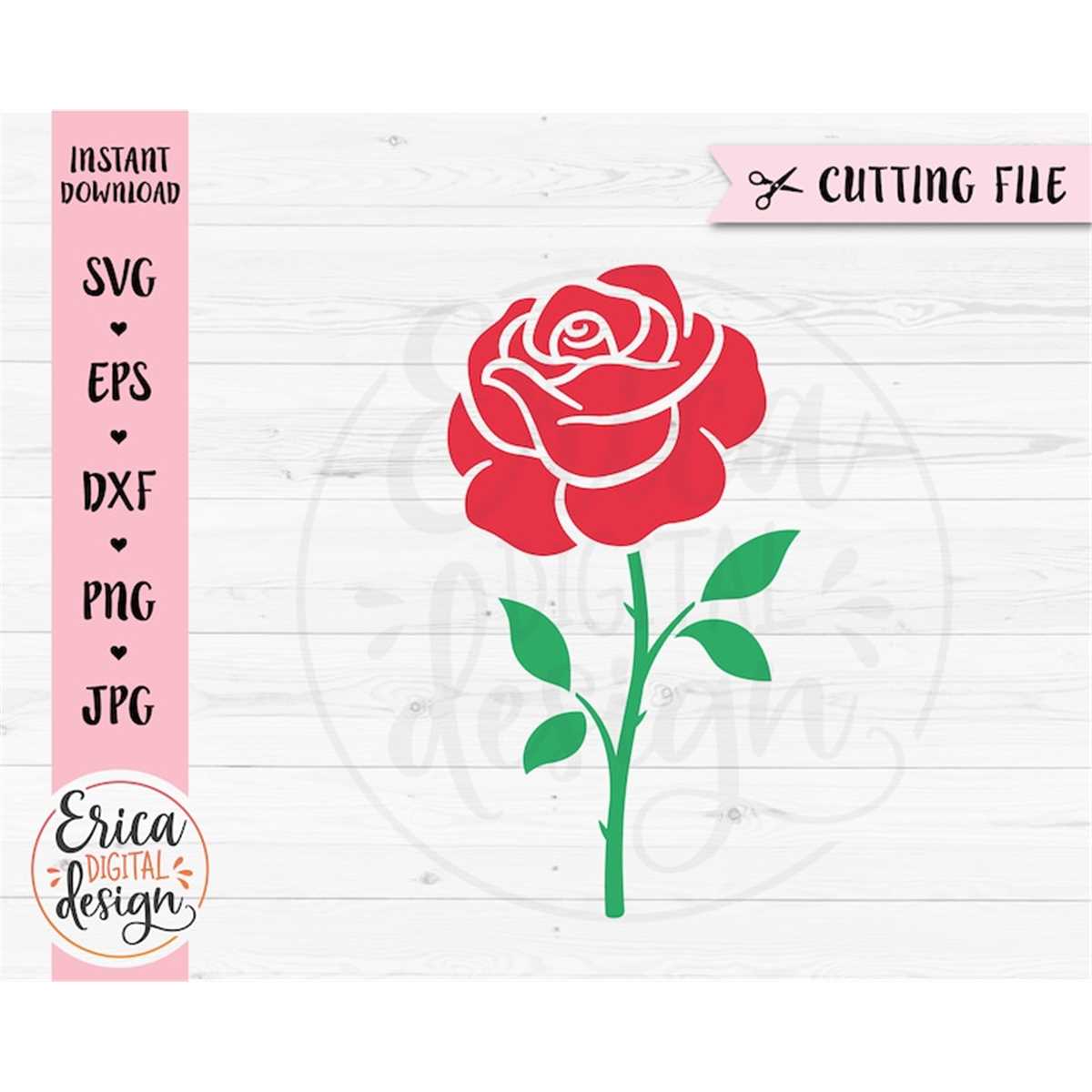 Rose SVG Basic Rose cut file Beautiful Flower Floral svg Ros | Inspire ...
