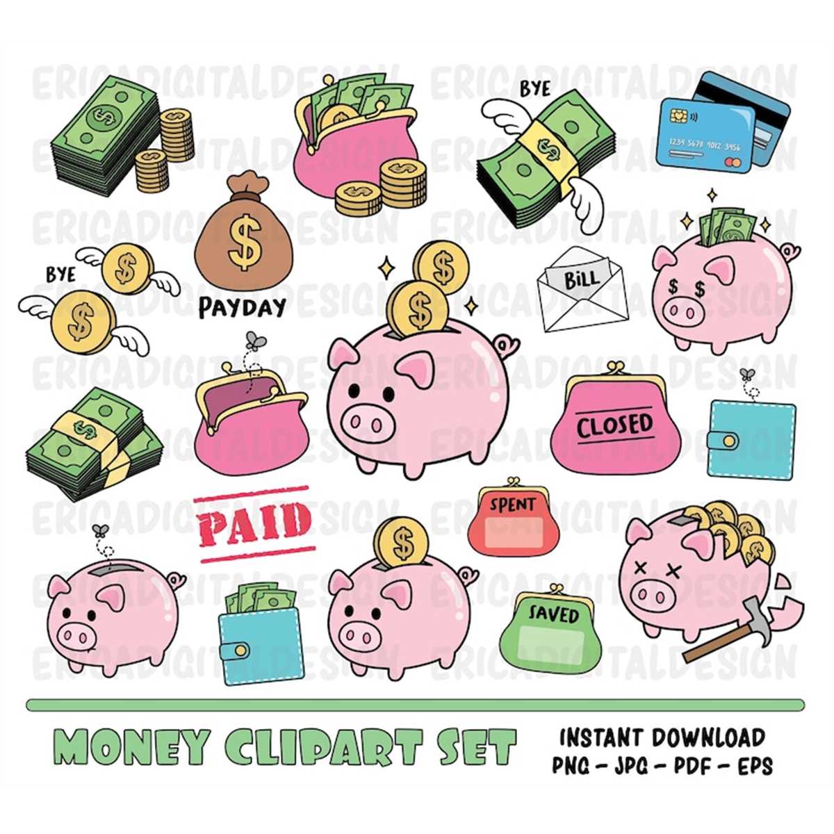 Saving money tracker clipart Financial clip art Piggy bank P | Inspire ...