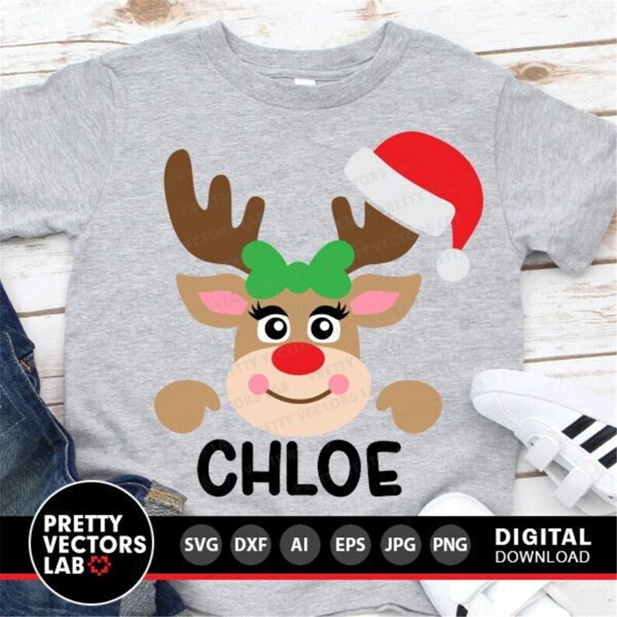 Christmas Svg, Girl Reindeer Svg, Reindeer Face Svg Dxf Eps | Inspire ...