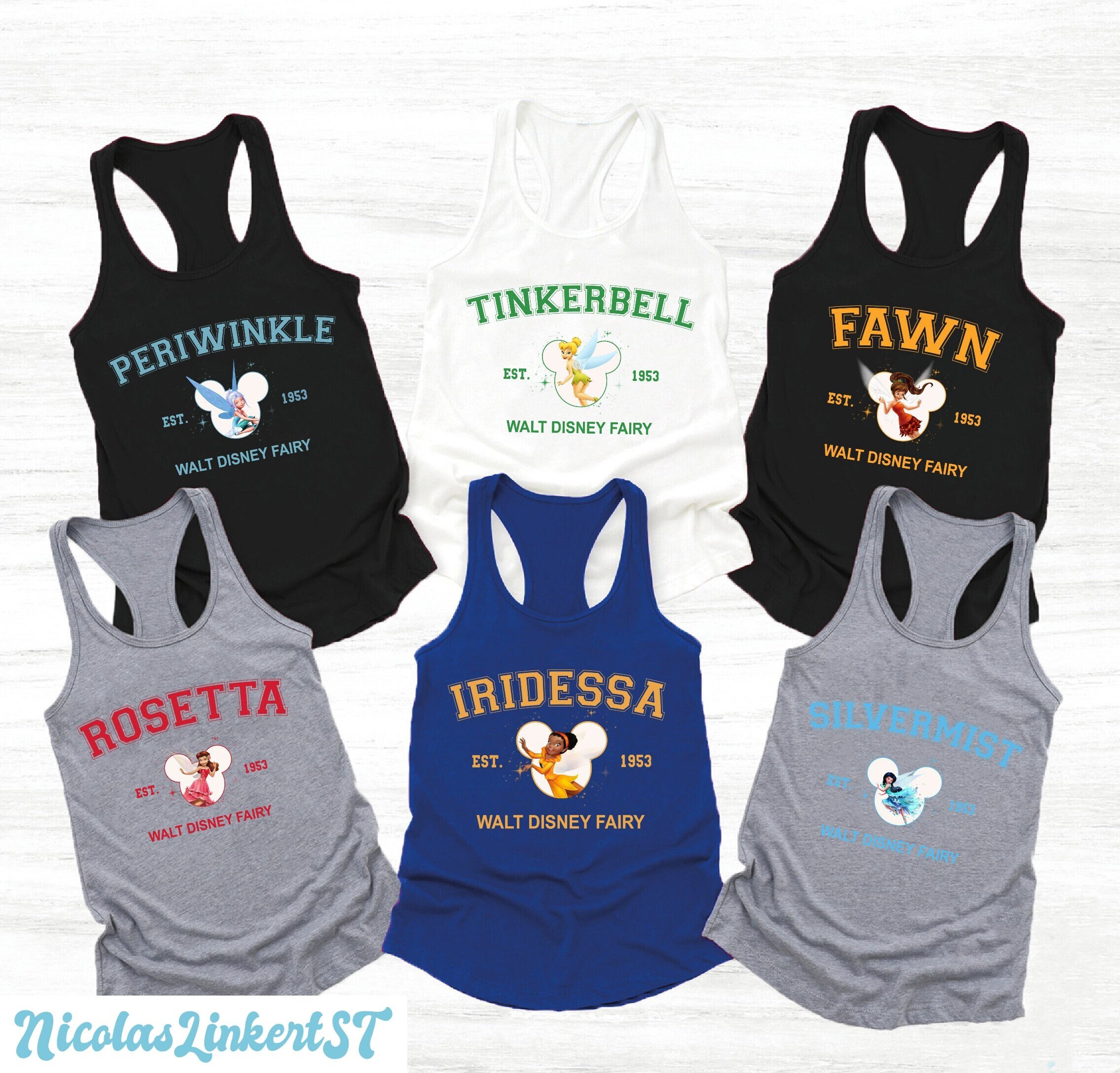 Disney Tinkerbell Characters tanks, Disney Fairy tank, Magic - Inspire ...