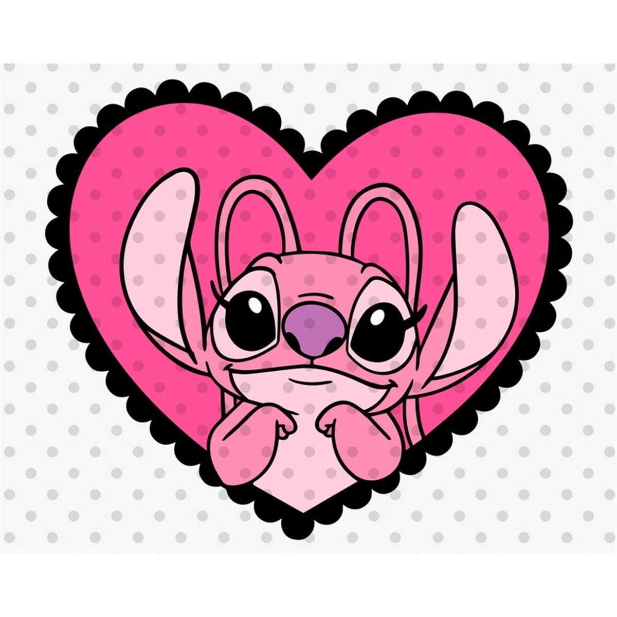 Angel svg, Stitch in Love Svg, stitch valentines day, Valent | Inspire ...