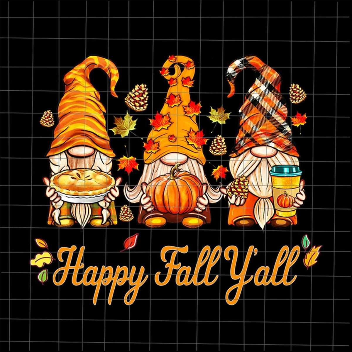 Happy Fall Y'all Gnomes Png, Gnomes Pumpkin Autumn Png, Gnom - Inspire ...