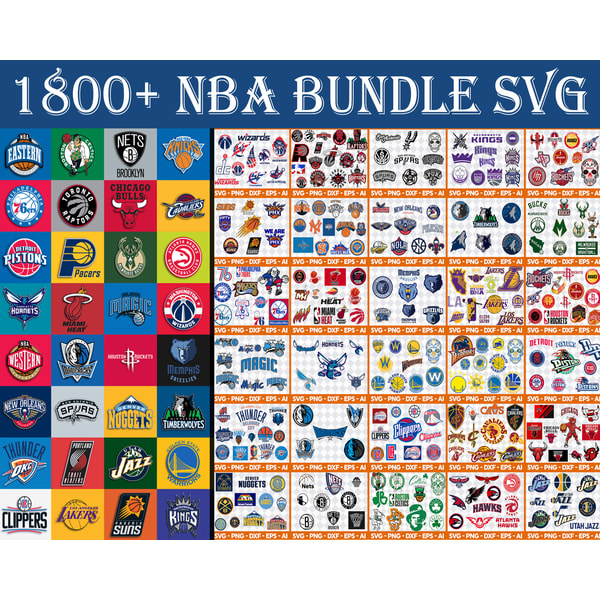1800 NBA SVG Bundle for Cricut, NBA Logo, NBA Teams, Basket | Inspire ...