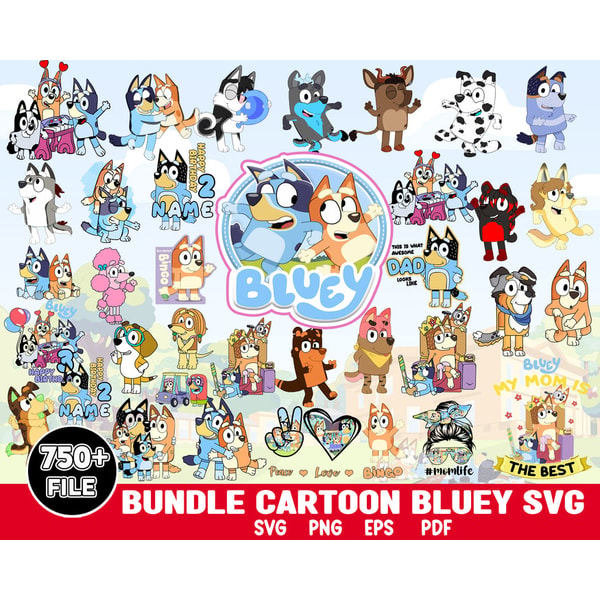 Bluey SVG, Bluey PNG, Bluey Clipart, Bluey Logo, Bluey Famil - Inspire ...