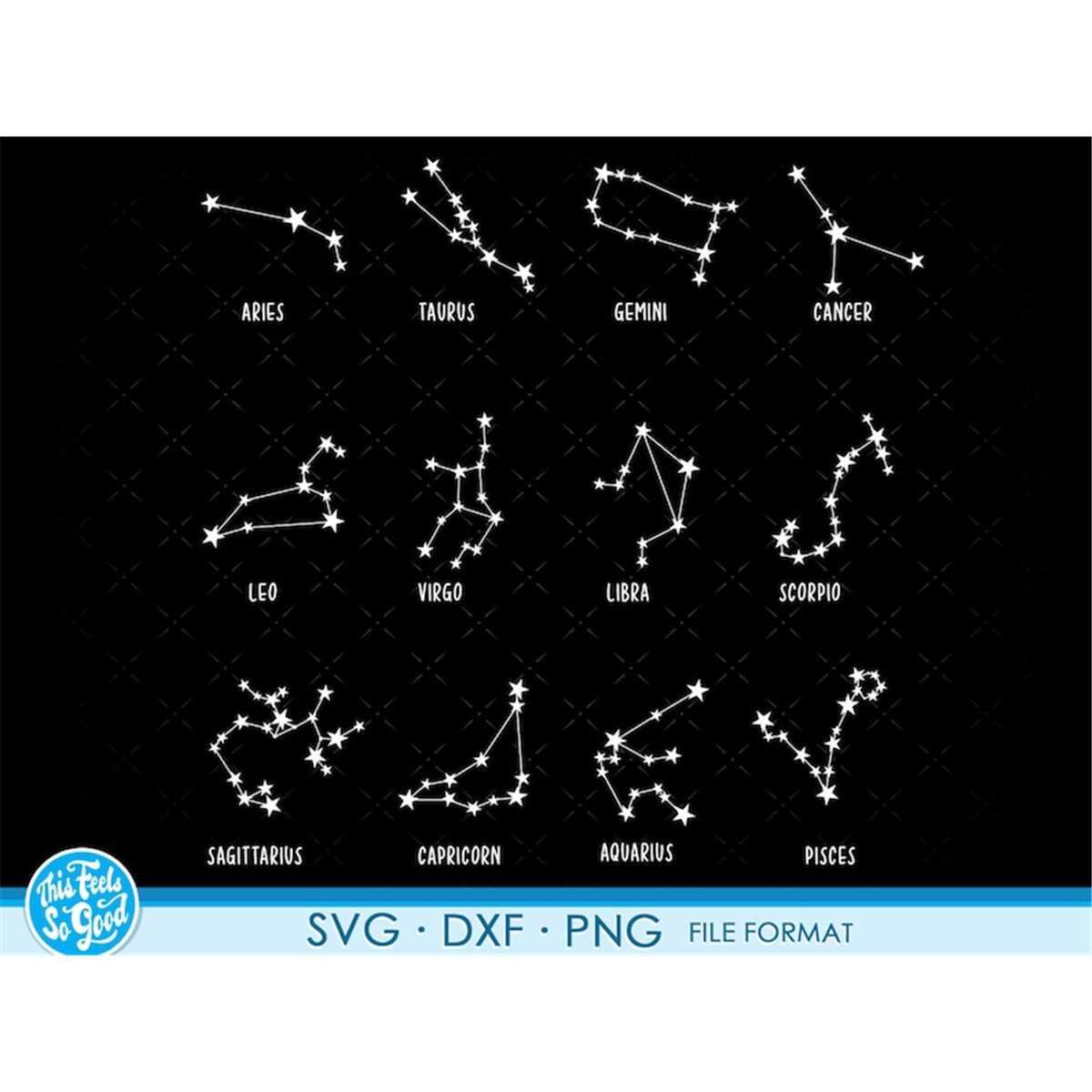 Constellation SVG png, Zodiac star map svg, Stars svg png. A | Inspire ...