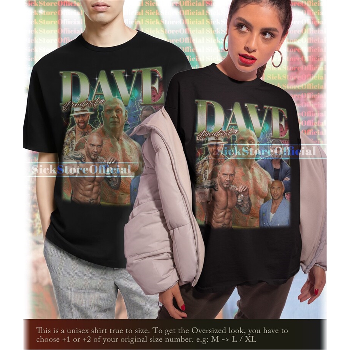 DAVE BAUTISTA Vintage Shirt, Dave Bautista Homage Tshirt, Da - Inspire ...