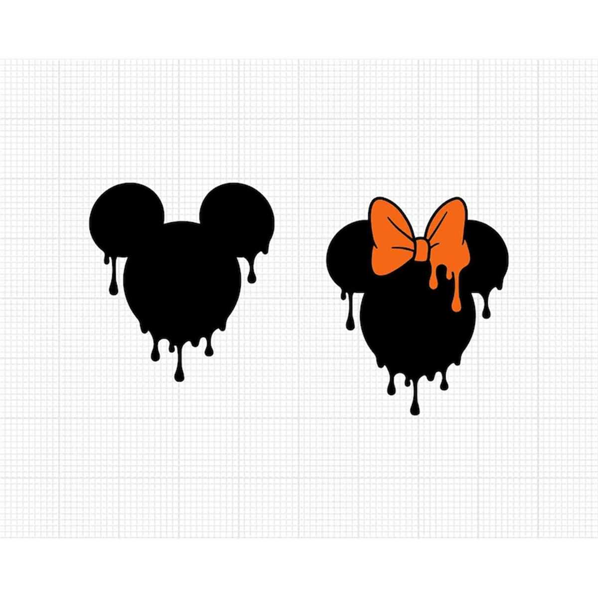 Halloween, Drip, Mickey Minnie Mouse Head Bow, Dripping, Svg | Inspire ...