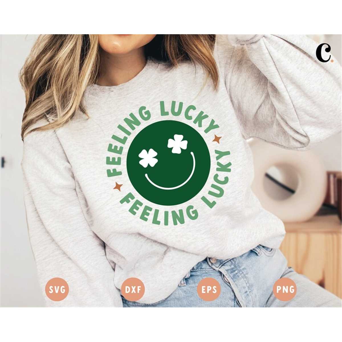 Feeling Lucky SVG | Retro Smiley Face SVG | Shamrock svg | L - Inspire ...