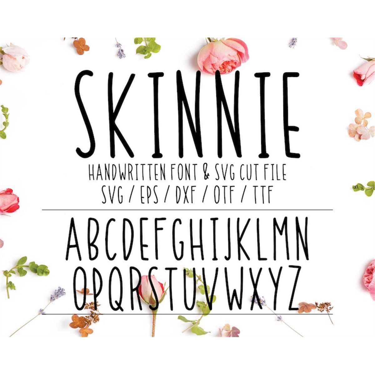 Handwritten Skinny Font SVG Cut File for Circuit, Cameo Silh - Inspire ...