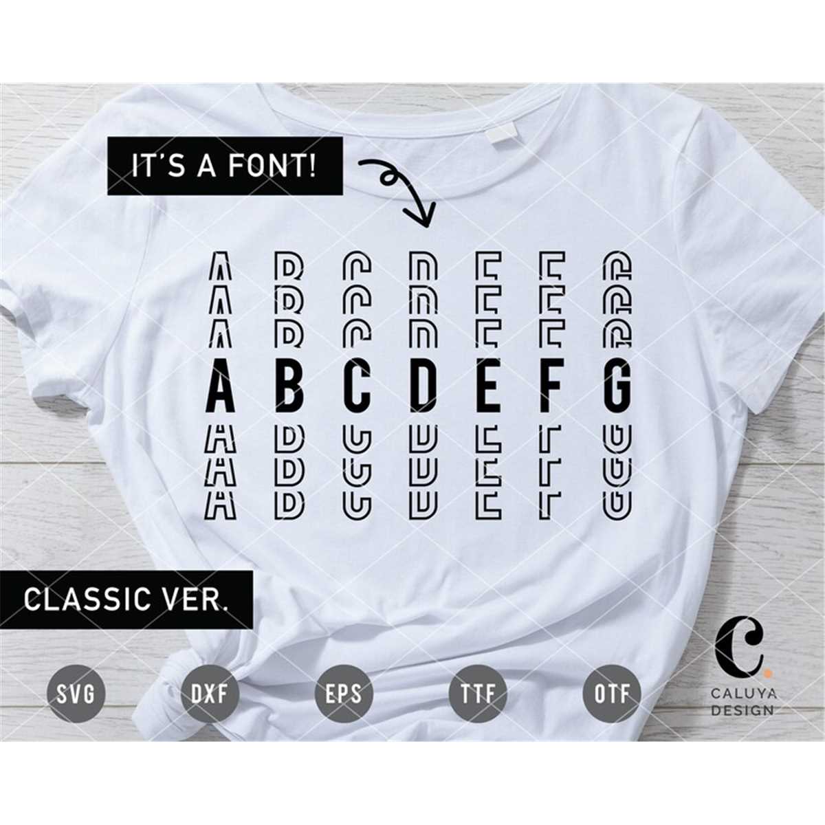 Stacked Letter Alphabet SVG Font File for Cricut, Cameo Silh | Inspire ...