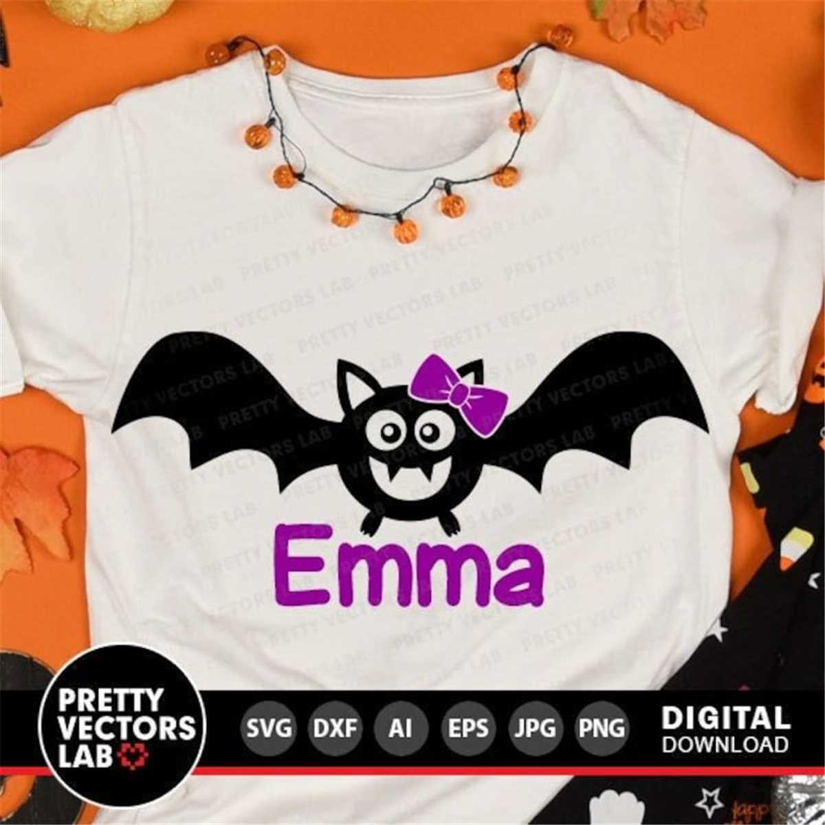 Halloween Svg, Cute Bat with Bow Svg, Girl Bat Svg, Dxf, Eps | Inspire ...