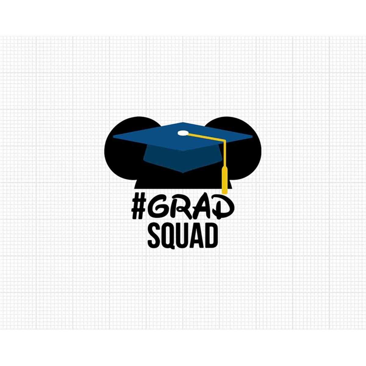Grad Squad, Graduation Cap, Mickey Mouse, Svg and Png Format - Inspire ...