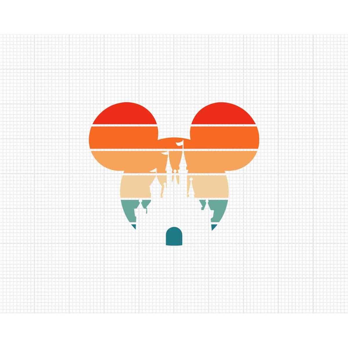 Sunset, Castle, Mickey Mouse, Ears Head, Svg Png Dxf Formats | Inspire ...