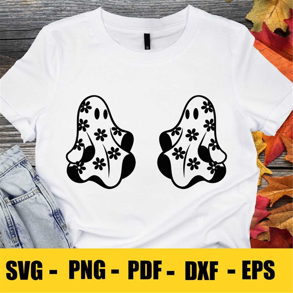 Ghost with flowers svg, Spooky season svg, Cute ghost svg, H | Inspire ...
