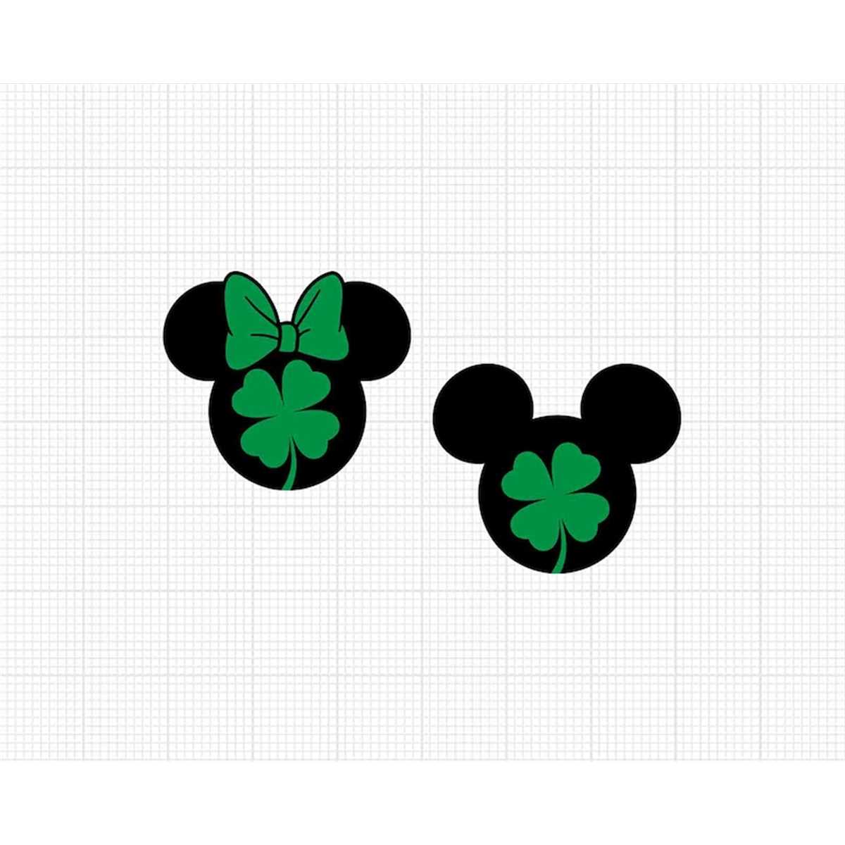 Saint Patrick's Day, Clover, Mickey Minnie Mouse, Ears, Bow, - Inspire ...